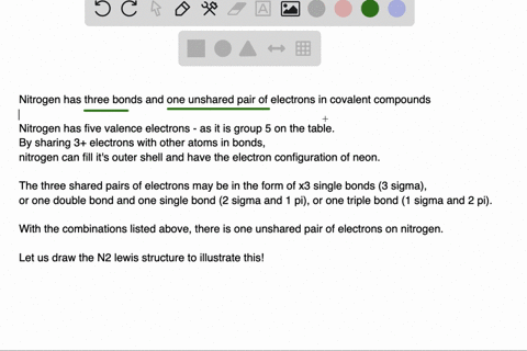 SOLVED:Why does nitrogen have three bonds and one unshared pair of ...