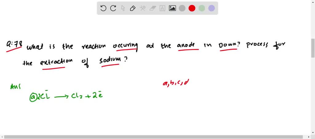 ⏩SOLVED:What is the reaction occurring at the anode in Down? process ...