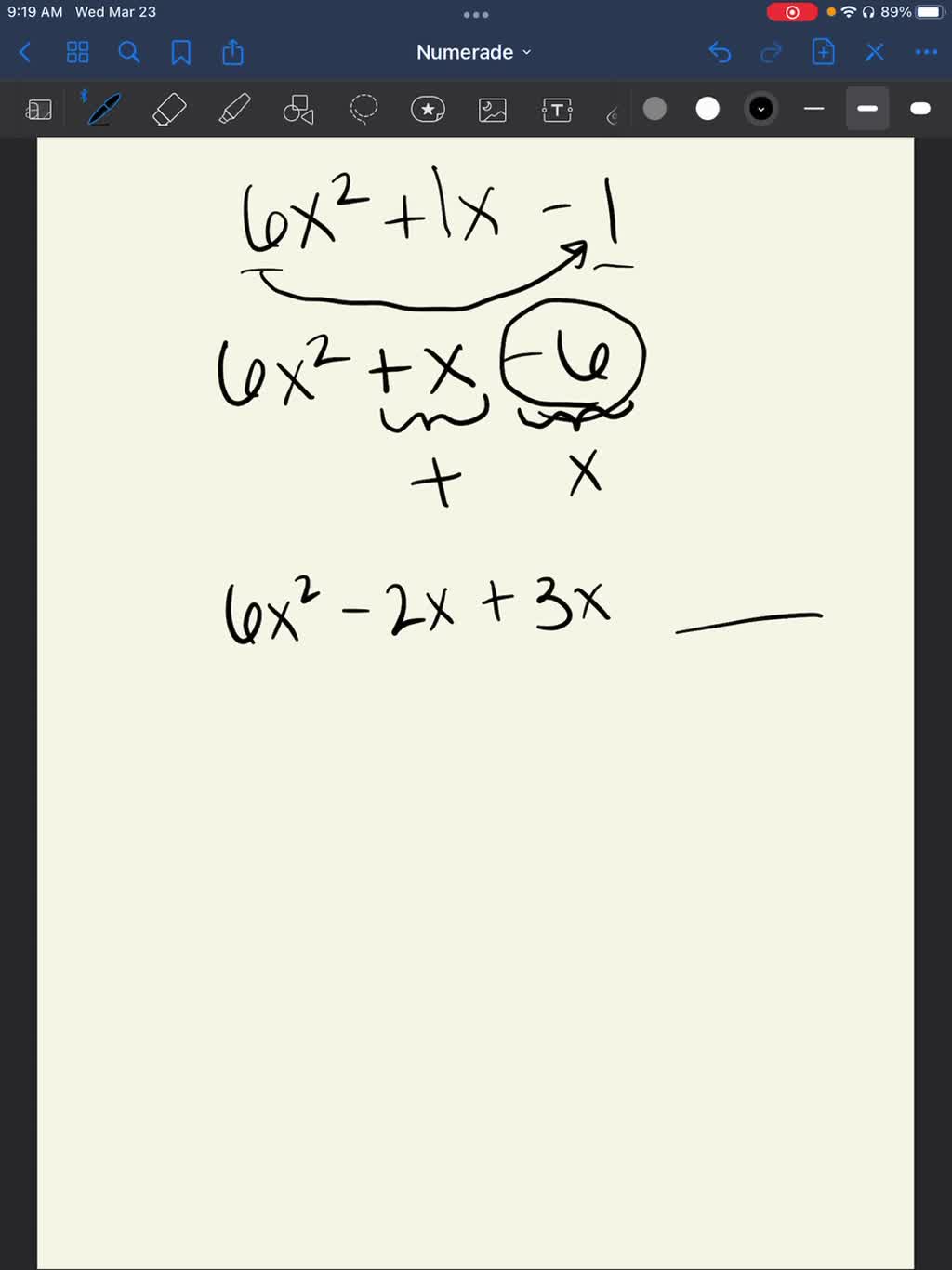 SOLVED Factor Each Trinomial Completely 6 X 2 x 1