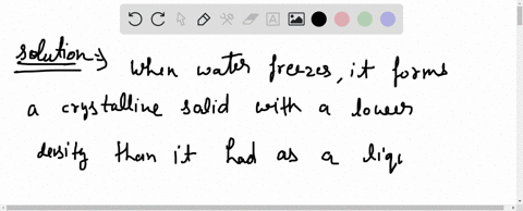 SOLVED:Explain why ice floats in water but solid benzene sinks in ...