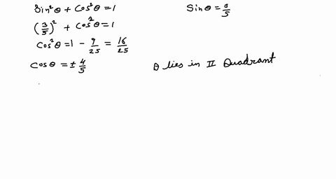 SOLVED:Find the values of the six trigonometric functions of θ. Constraint θlies in Quadrant II ...