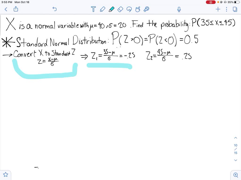 X Has A Normal Distribution With The Given Mean And Standard Deviation