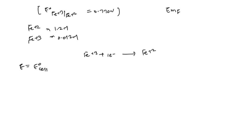 The reduction potential of a half cell consisting of a Pt electrode ...