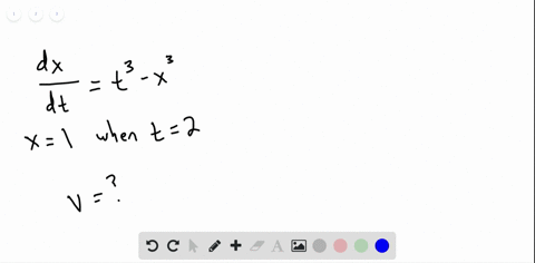 The motion of a set of particles moving along the x -axis is governed by the differential ...