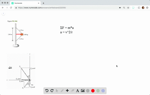 SOLVED: A 4.00-kg block is attached to a vertical rod by means of two ...