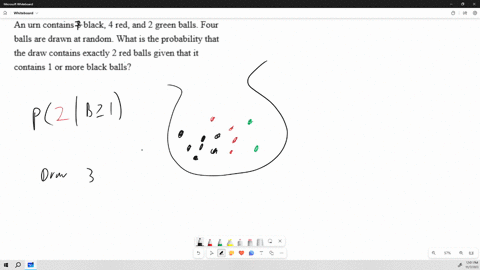 SOLVED: A bag contains 2 red, 3 green, and 4 black balls. If 4 balls ...