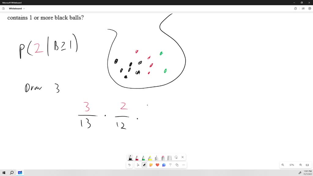 SOLVED:An urn contains 8 black, 4 red, and 2 green balls. Four balls ...