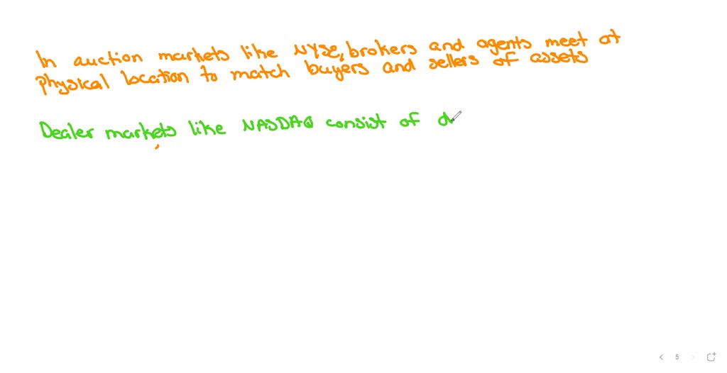 ⏩SOLVED:What are broker markets? What are dealer markets? How do ...