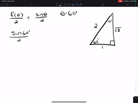 SOLVED:Find the exact value of each expression if θ=60^∘ . Do not use a calculator. (f(θ))/(2)