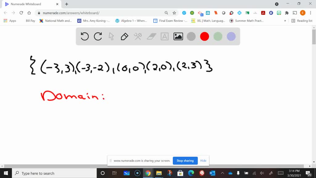 Solved A Write The Relation As A Set Of Ordered Pairs B Determine The Domain And Range