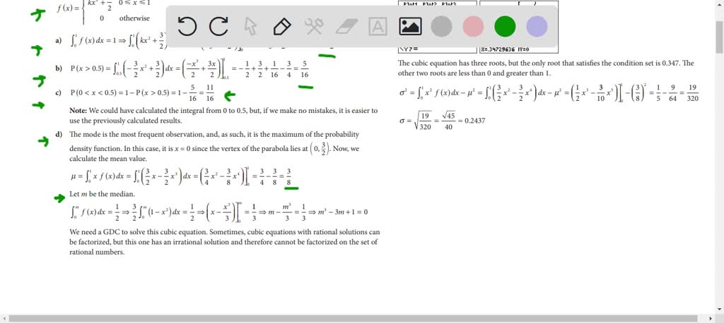 SOLVED:The continuous random variable X has a pdf f(x) where f(x)={ k x^2+(3)/(2) 0 ⩽ x ⩽ 1 0 ...