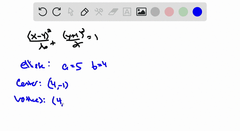 SOLVED:Identify the conic as a circle or an ellipse. Then find the ...