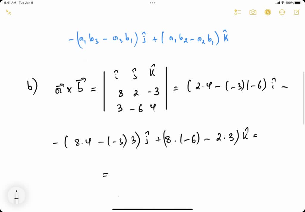 a and 𝐛 ate vectors defined by 𝐚=8 𝐢+2 𝐣-3 𝐤 and 𝐛=3 𝐢-6 𝐣+4 𝐤, where 1 ...