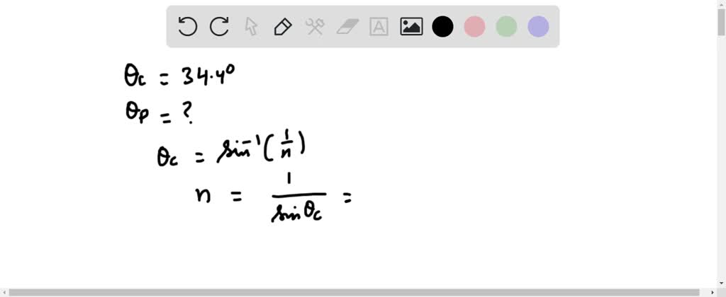 Solved The Critical Angle For Total Internal Reflection For Sapphire