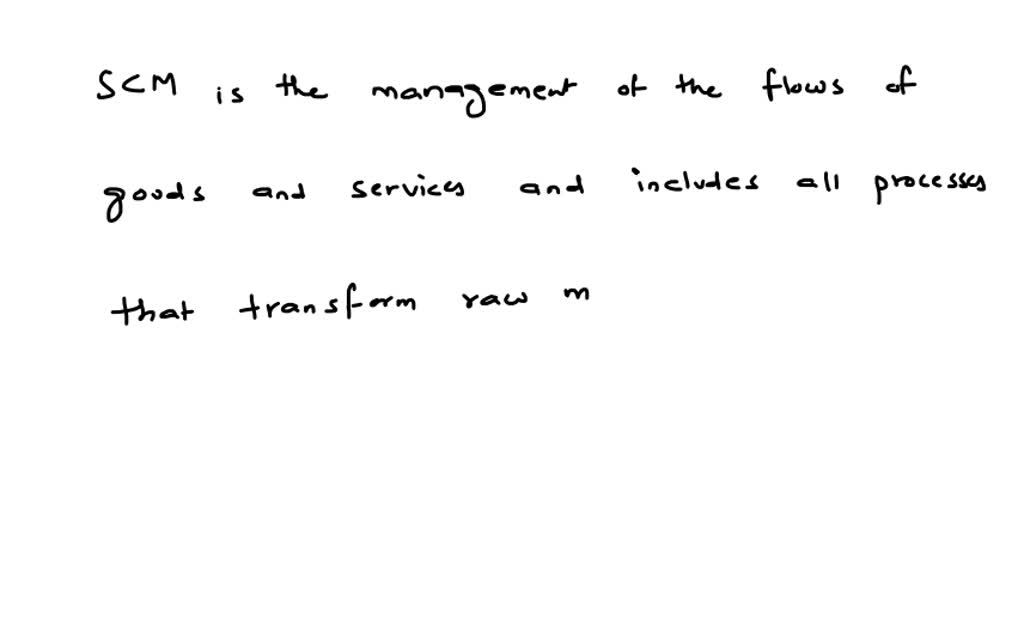 SOLVED: Define supply chain management (SCM). | Numerade SOLVED: Define supply chain management (SCM). | Numerade