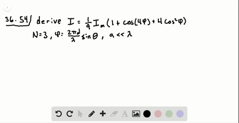 ⏩SOLVED:Derive this expression for the intensity pattern for a… | Numerade