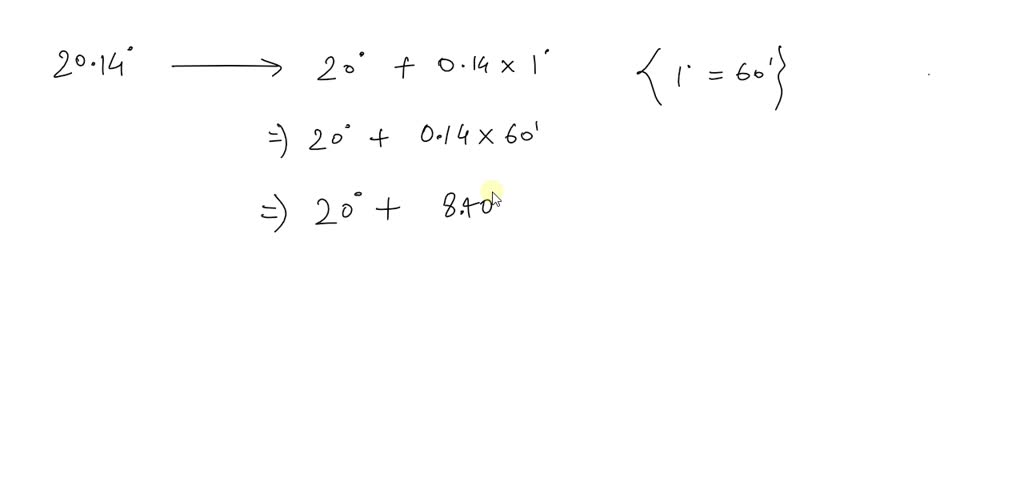 SOLVED:Convert to degrees, minutes, and seconds. Round to the nearest ...