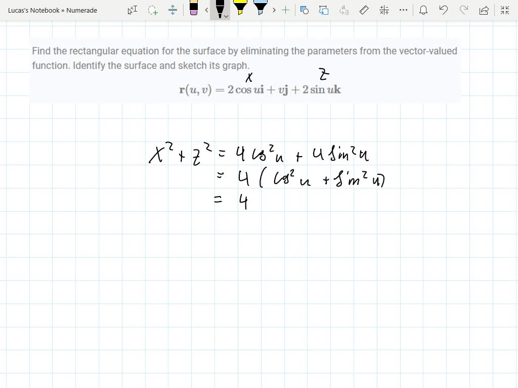 SOLVED:Find the rectangular equation for the surface by eliminating the ...