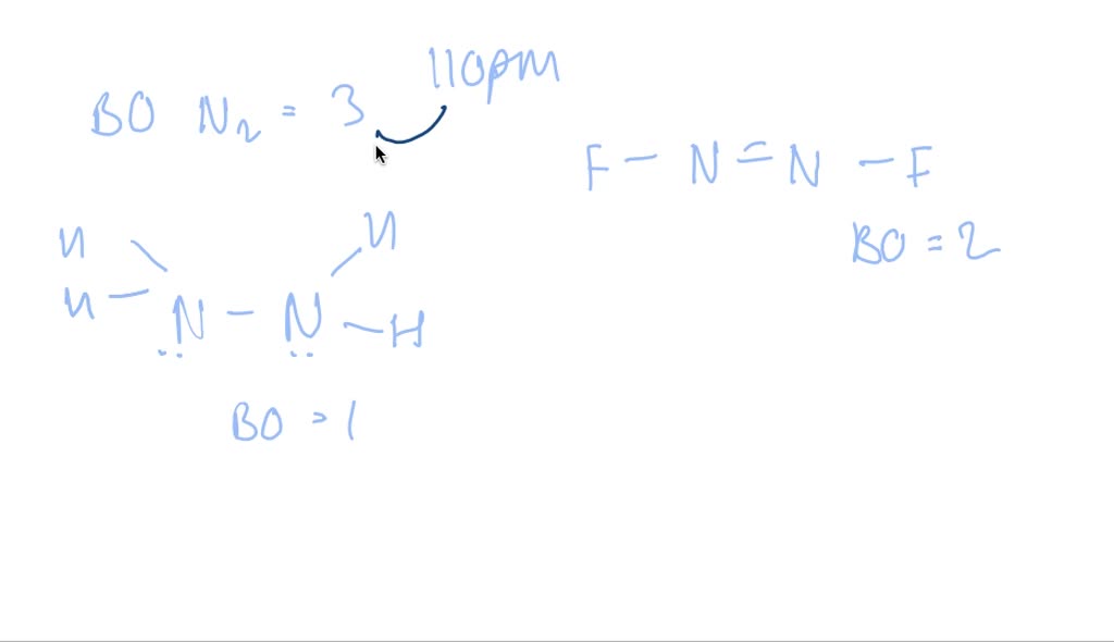SOLVED:Each of the following compounds has a nitrogen-nitrogen bond: N2 ...