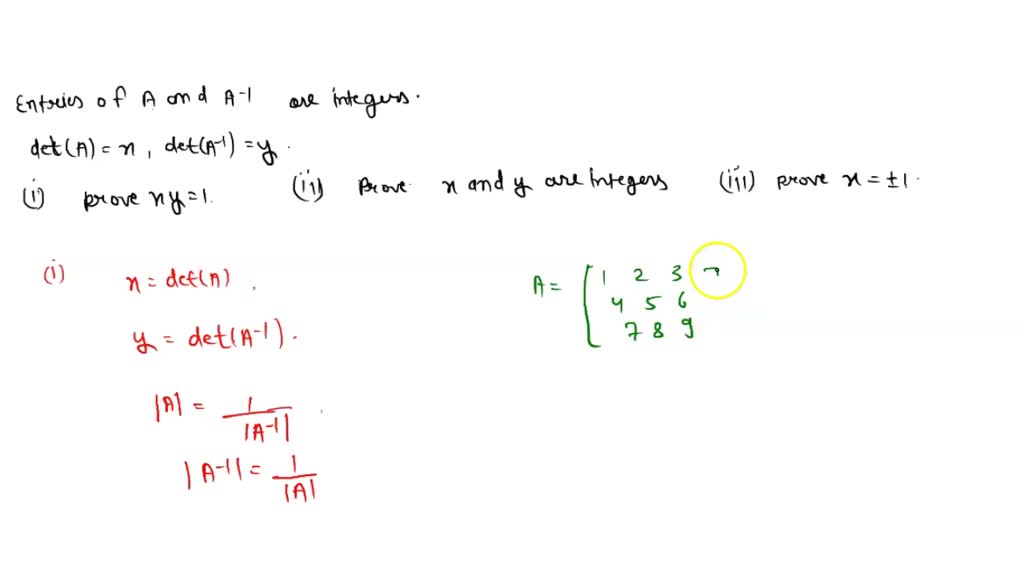 Solved Prove That The Determinant Of An Invertible Matrix A Is Equal To