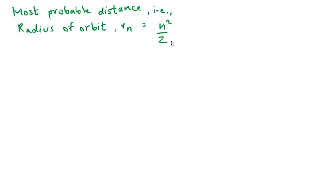 Solved What Is The Most Probable Distance For A 1s Electron In Li 2