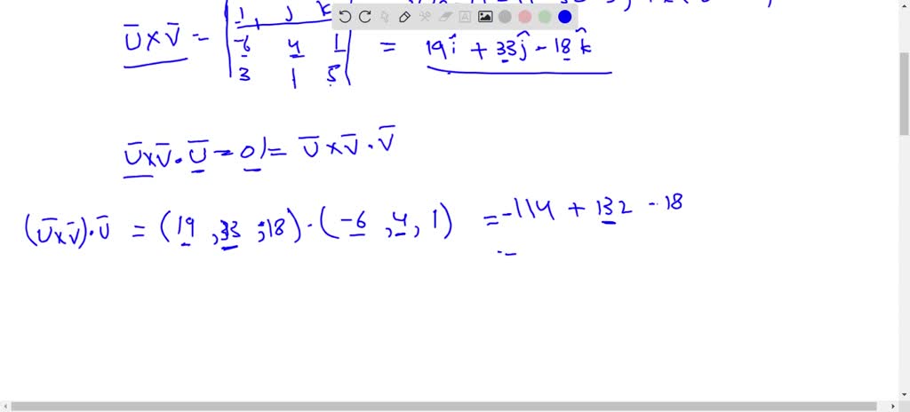 SOLVED:Find a unit vector orthogonal to u and v. 𝐮 =-3 𝐢+2 𝐣-5 𝐤 𝐯 =2 𝐢 ...