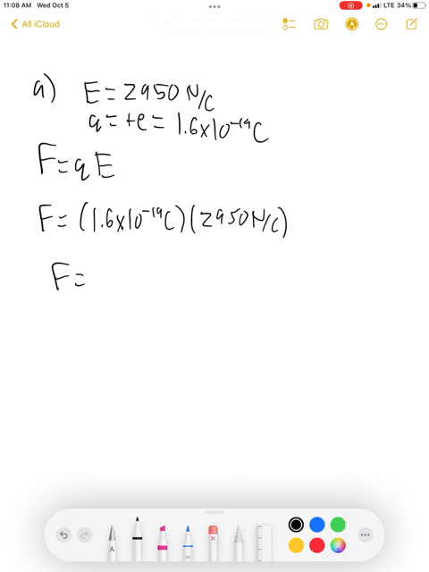 SOLVED: A proton is placed in a uniform electric field of 2950 N / C ...
