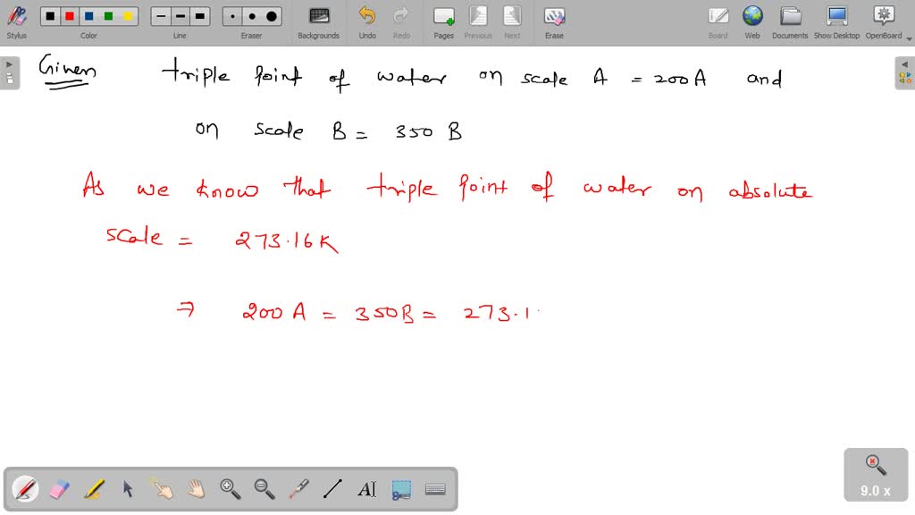 SOLVED:Two absolute scales A and B have triple points of water defined ...
