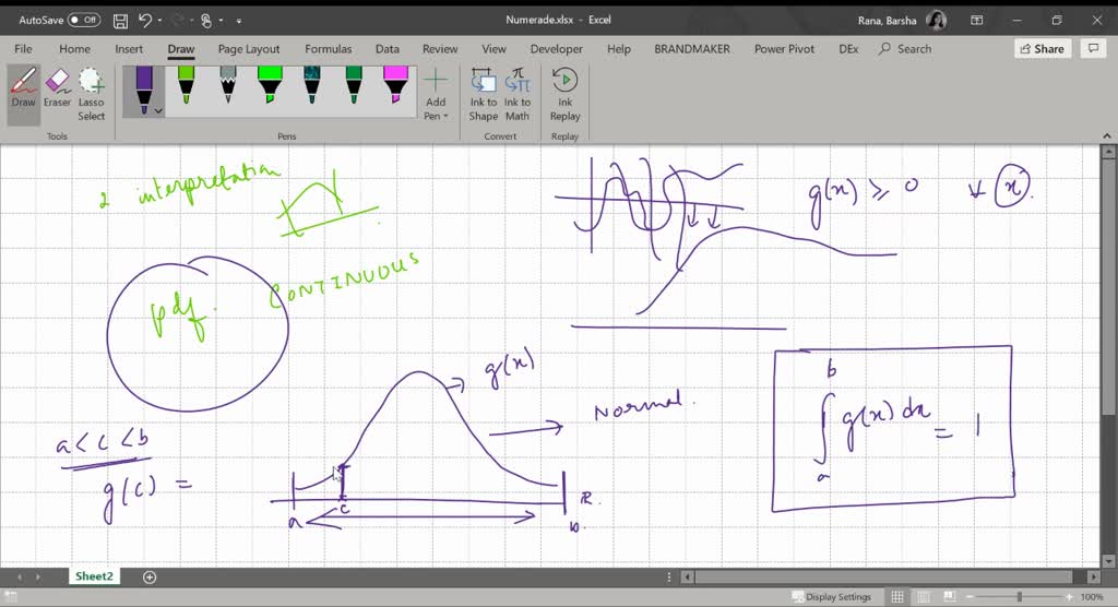 SOLVED: Provide two interpretations of the area under the graph of a probability density ...