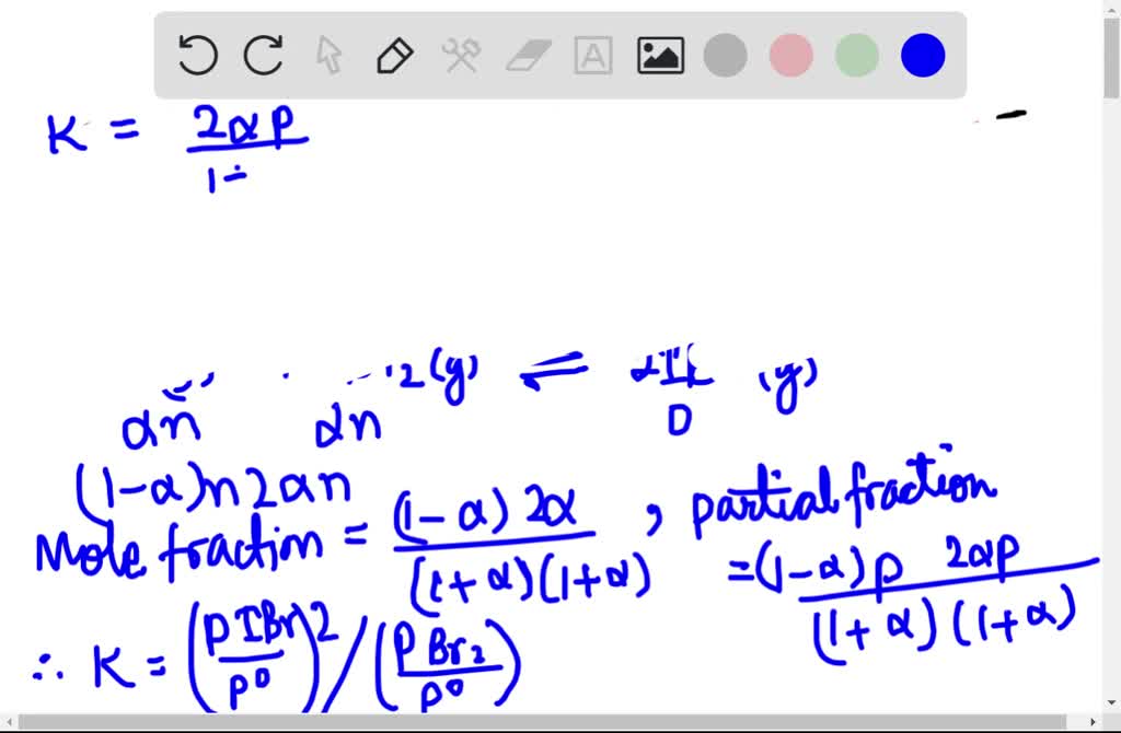 The equilibrium constant for the reaction, I2(s)+Br2(g) ⇌2 IBr(g) is 0. ...
