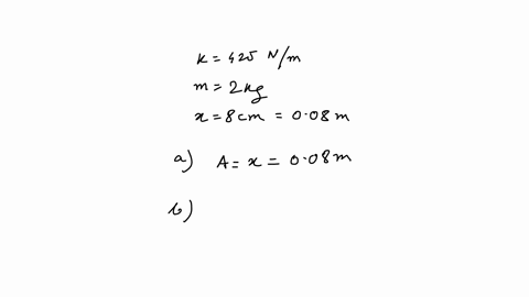 SOLVED: A block-spring system consists of a spring with constant k= 425 ...