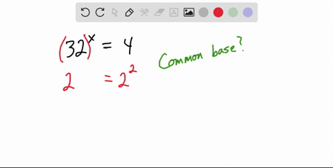 SOLVED:Solve. 32^x=4
