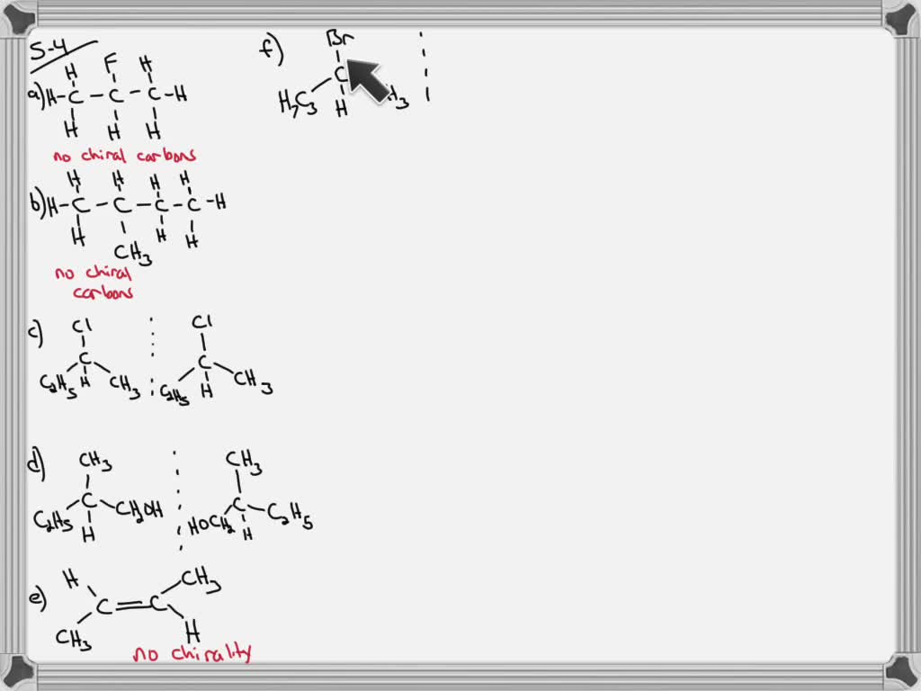 SOLVED:Some of the molecules listed here have a chirality center; some do not. Write three ...
