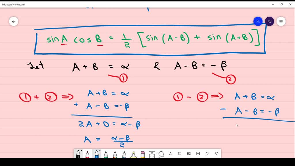 SOLVED:Derive the product-to-sum identity for sinαsinβ. SOLVED:Derive the product-to-sum identity for sinαsinβ.