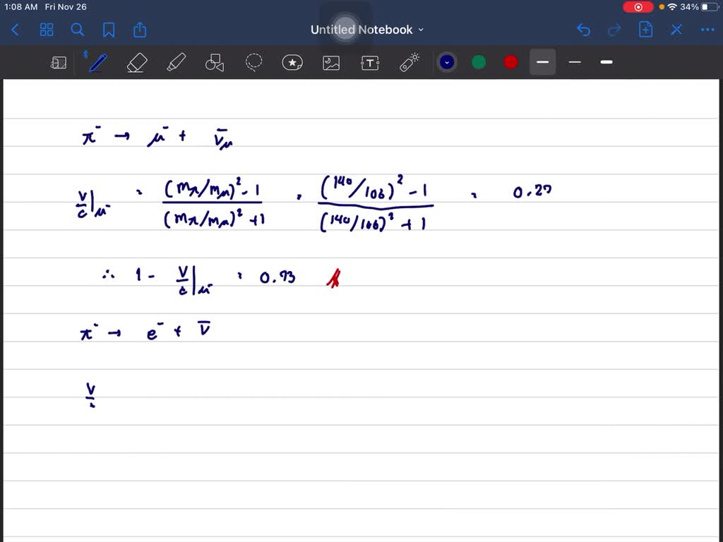 SOLVED:The charged pion π^- usually decays into a muon and a neutrino ...