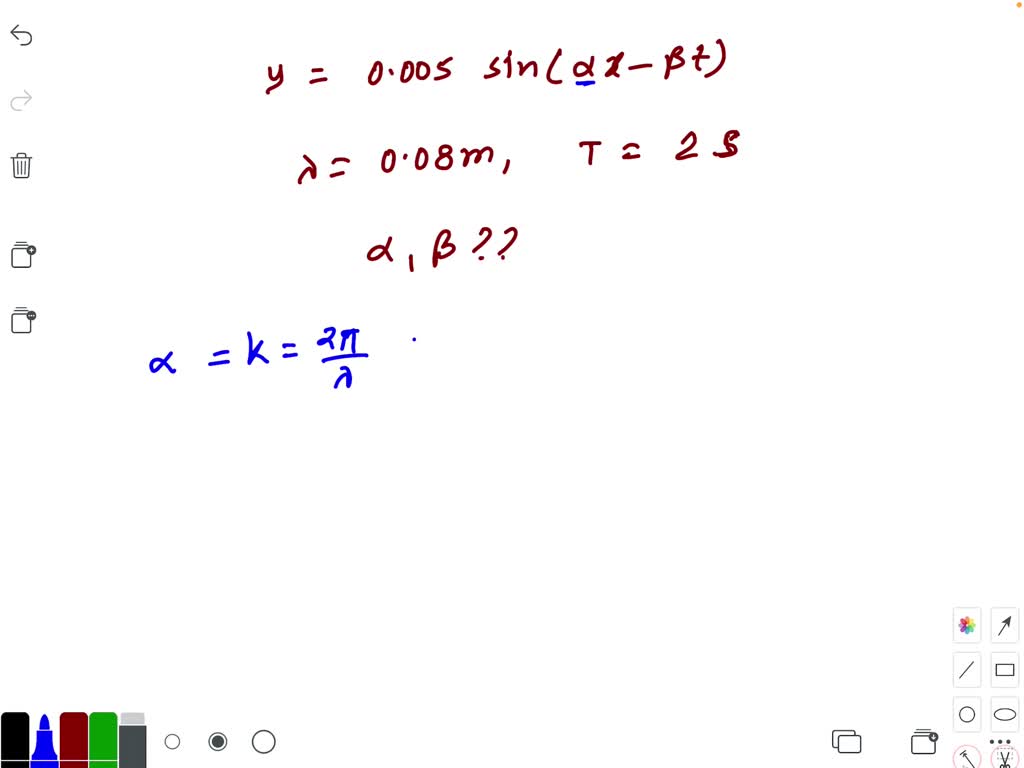 Solved A Wave Travelling Along The X Axis Is Described By The Equation Y X T 0 005 Sin αx βt