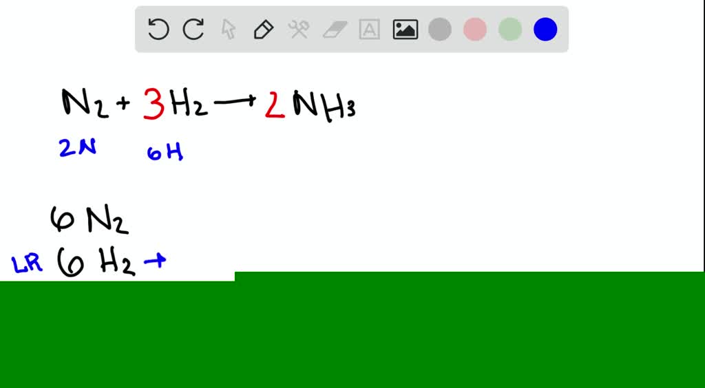 Nitrogen (N2) and hydrogen (H2). react to form ammonia (NH3). Consider the mixture of N2 and H2 ...