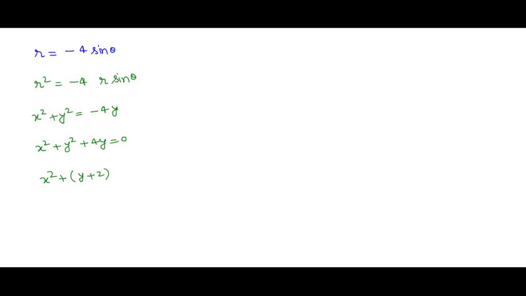SOLVED:Convert each polar equation to a rectangular equation. Then use ... SOLVED:Convert each polar equation to a rectangular equation. Then use ...