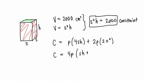 SOLVED:A closed rectangular container with a square base is to have a ...
