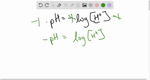 SOLVED:Use the formula pH=-log[H^+]. The variable pH represents the ...