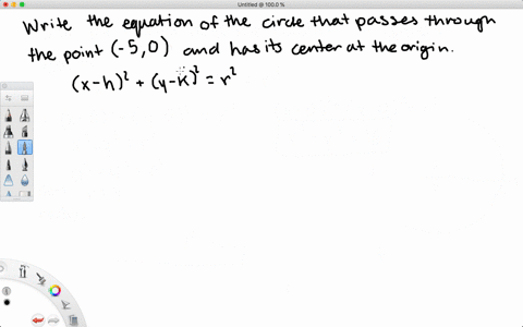 SOLVED:Write the equation of the circle that passes through the given point and has a center at ...