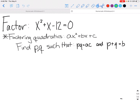 Find the real roots of each equation by factoring. (1)/(2) a^2+a-12=0 ...