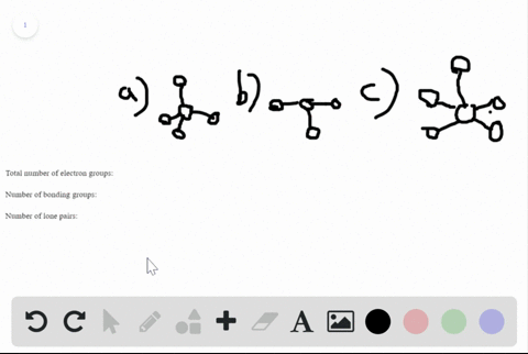 SOLVED:For each molecular geometry shown here, list the number of total ...