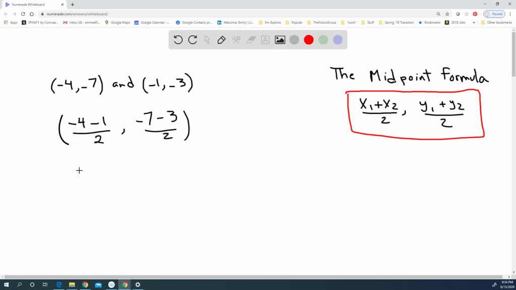 SOLVED Find The Midpoint Of The Line Segment With The Given Endpoints 