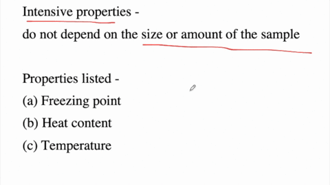 SOLVED:Which of the following are intensive properties of a sample of a ...