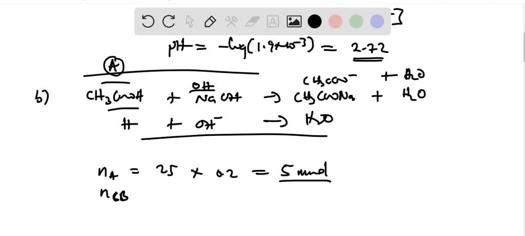 Calculate the pH for the following cases in the titration of 25.00 mL of 0.200-M acetic acid ...