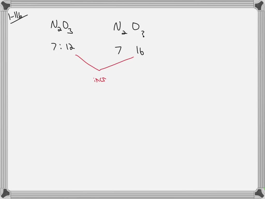 The ratio of the mass of O to the mass of N in N2O3 is 12:7. Another ...