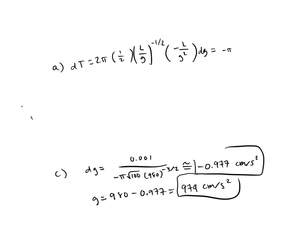 ⏩SOLVED:Measuring acceleration of gravity When the length L of a ...