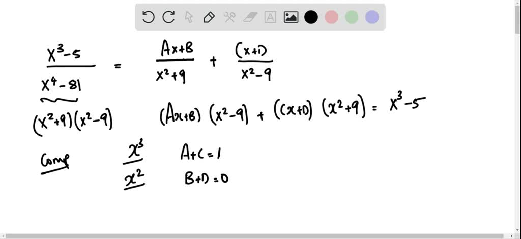 SOLVED Determine The Partial Fraction Decomposition For Each Of The 