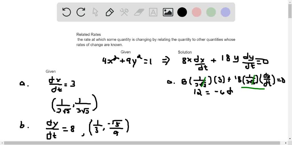 SOLVED:Both x and y denote functions of t that are related by the given ...